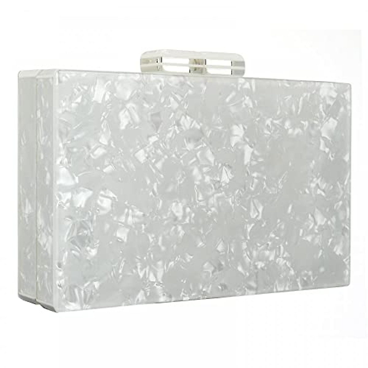 Simcat Silver Acrylic Clutch Purse for Women Marbling Evening Box Clutch Chain Shoulder Crossbody Handbags