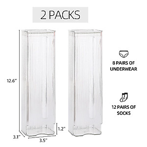 acDesign 2PCS Wall Mount Sock Underwear Drawer Organizer, Wall Hanging Underwear Storage Box for Wardrobe Cabinet Bedroom Socks Lingerie
