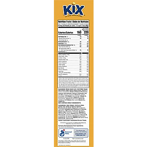 Kix Whole Grain Breakfast Cereal, Crispy Corn Cereal Puffs, Family Size, 18 oz