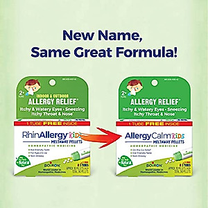 Boiron AllergyCalm Kids Pellets for Relief from Allergy and Hay Fever Symptoms of Sneezing, Runny Nose, and Itchy Eyes or Throat - 240 Count
