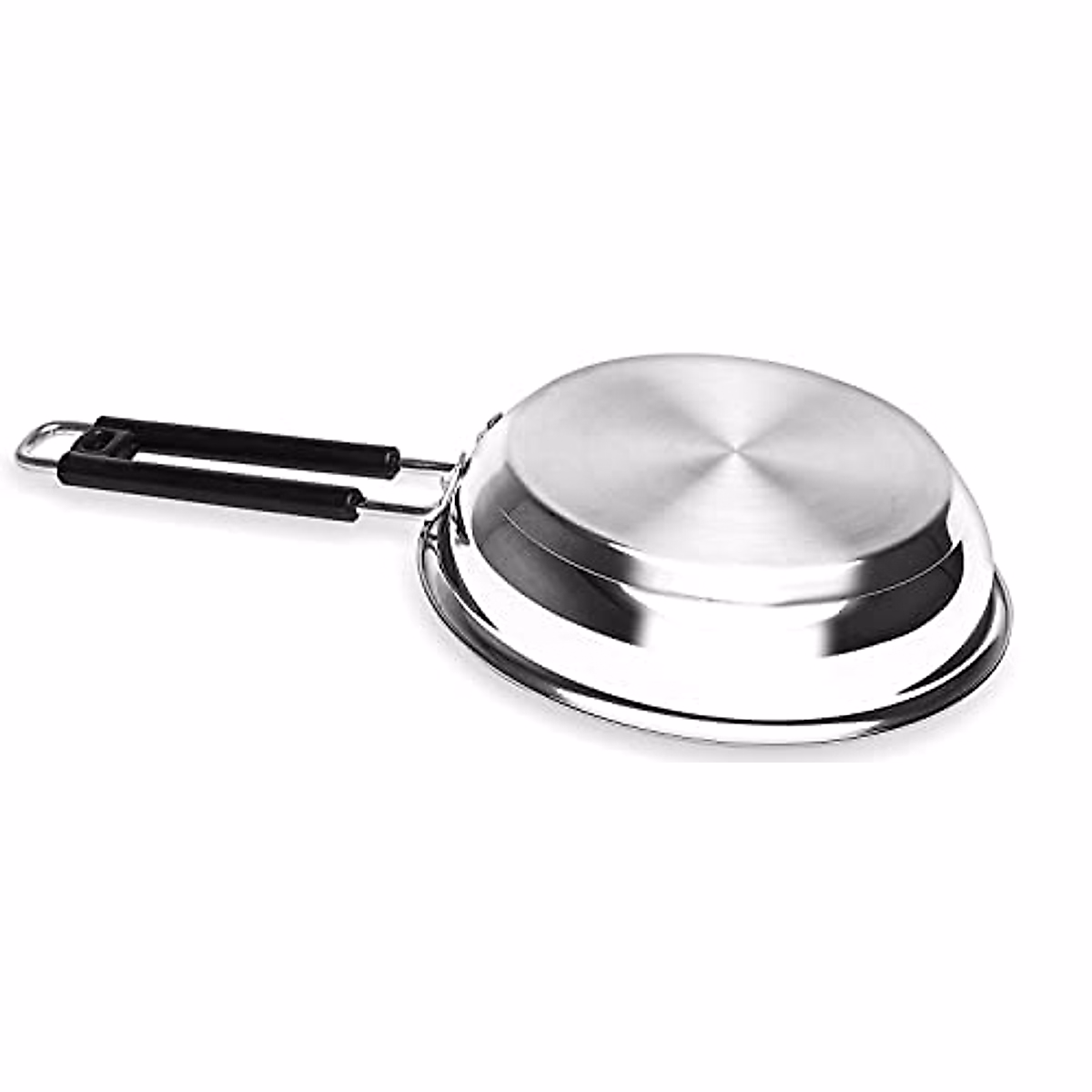 Kansara Stainless Steel Frying Pan Tri-Ply Steel Skillet Cookware for Kitchen Restaurant Deep Frying Pan Large Wok Professional Grade Pan-Composite Pan Cooking Frying Pan (Silver) (8.5 Inch Fry Pan)