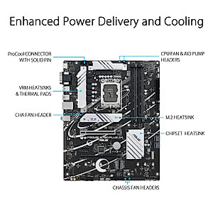 ASUS Prime B760-PLUS D4 Intel (13th and 12th Gen)LGA 1700 ATX motherboard PCIe 5.0,3xPCIe 4.0 M.2 slots,DDR4,2.5Gb LAN,DisplayPort,USB 3.2 Gen 2x2 Type-C,front USB 3.2 Gen 1 Type-C,Thunderbolt (USB4®)