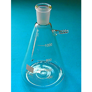 Deschem 1000ml,24/40,Glass Filter Suction Flask,1L Lab Filtration Bottle
