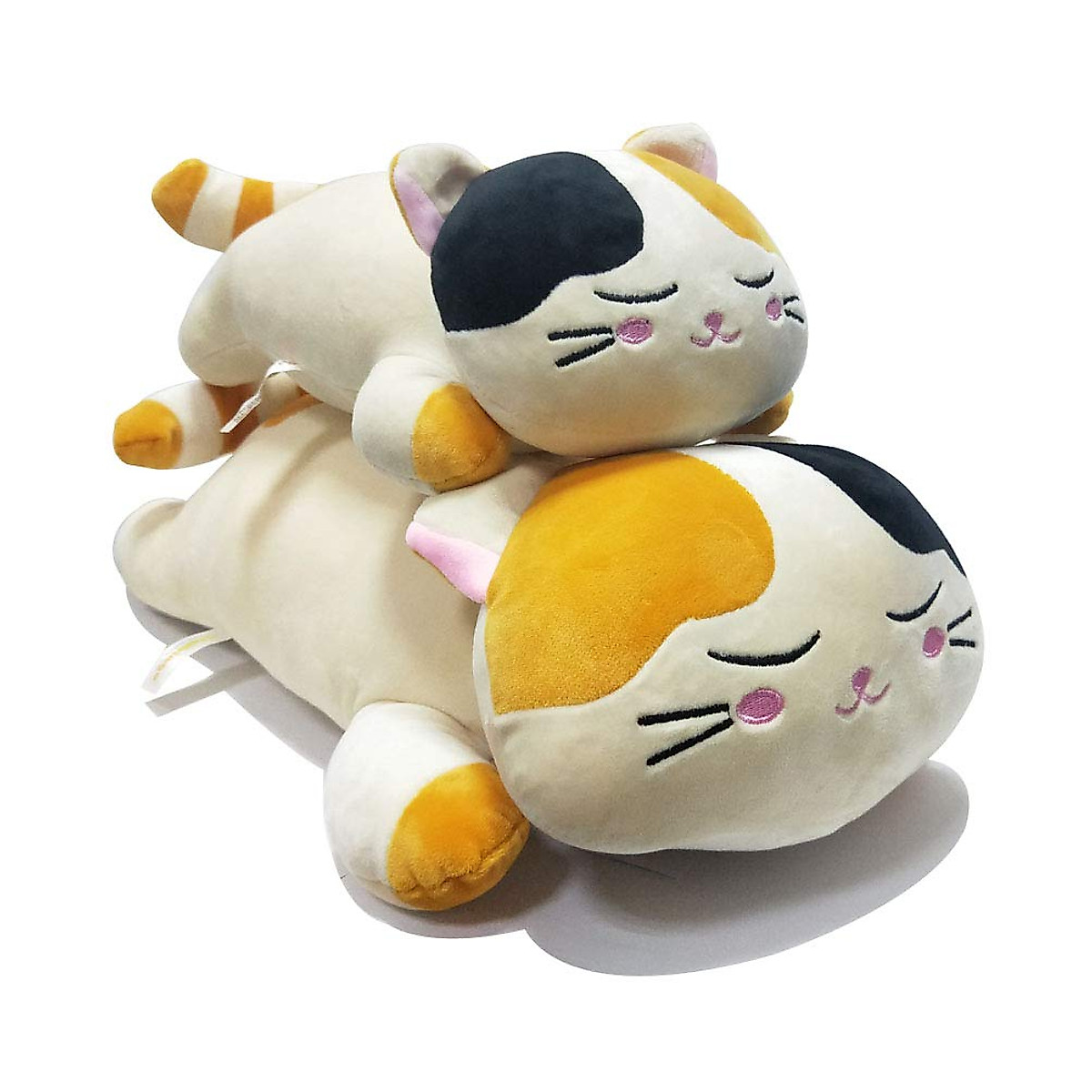 UNIBINGO 14.5" Calico Cat Plush Stuffed Animal Kitten Hugging Pillow, Small Mini Plushie for Kids