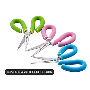 It's Academic Pillow Grip Scissors with Comfortable Handles, Blunt Tip, 8-inch Length, Perfect For Classroom Use, Pink