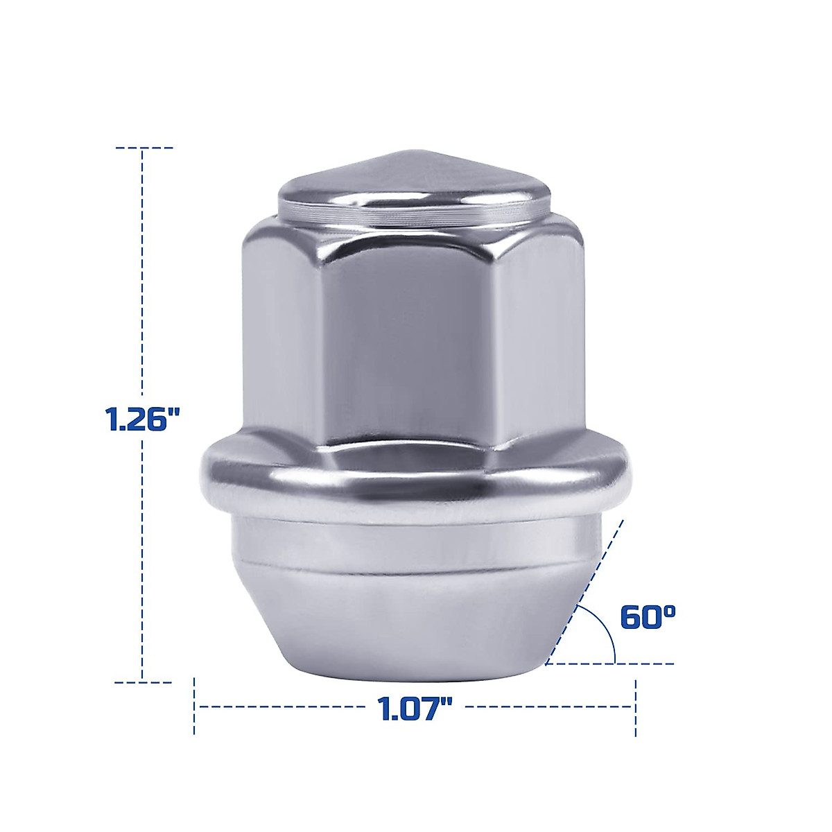 Lichamp 20pcs OEM Lug Nuts 12x1.5 Chrome Original Factory Cone Seat Style M12x1.5 Lugnuts Compatible with Ford Fusion Escape Focus Lincoln MKC MKZ Wheel Tire Accessories