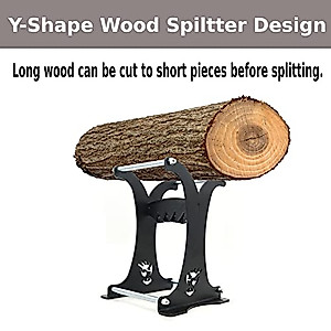 Kweetle Detachable Firewood Kindling Splitter, Manual Kindling Wood Splitting Tool with Gloves, High Carbon Steel Log Splitting Wedge Tool Firewood Splitter for Home Garden Outdoor