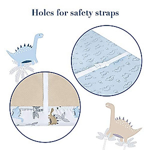 My Little Zone Dinosaur Changing Pad Cover - Cotton Changing Table Mattress Pad, Blue and White, 2 Pack