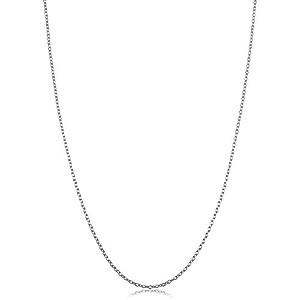 Kooljewelry Sterling Silver Round Cable Chain Necklace (1.2 mm, 16 inch)