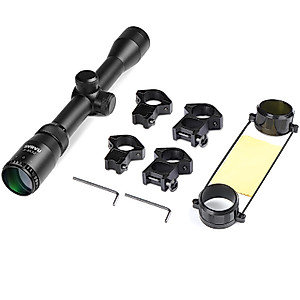 Rifle Scope, 3-9X32, 3-9X40, 3-9X50, Green Lens, Fast Focus Eyepiece, Free Ring Mounts, Air Rifle Scope, Optics Reticle Crosshair Scope (3-9X32)