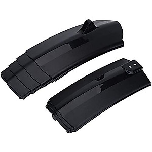 LESOVI Retractable Bike Fenders Set Fender Front & Rear Mountain Road Bike Mudguard Tyre Mud Guard with LED Light (Black)