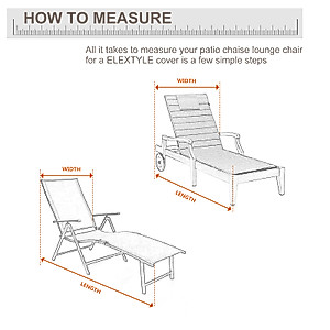 ELEXTYLE Outdoor Lounge Chair Cover Waterproof Patio Chaise Lounge Covers Heavy Duty Durable 600D UV-Resistant Veranda Lounge Covers for Outdoor Furniture,70"L X 28"W X 30"H