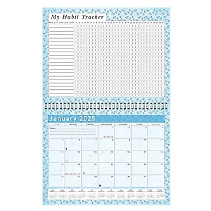 2025 Monthly Desktop/Wall Calendar/Planner - Habit Tracker - Daily, Weekly & Monthly Goal Motivational Habit Tracking Journal Inspirational - (Edition #018)