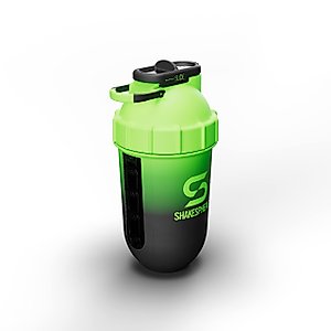 SHAKESPHERE Tumbler Cooler Shaker - Protein Shaker Bottle and Smoothie Cup, 24 oz - Bladeless Blender Cup Purees Raw Fruit with No Blending Ball – Powder Mixer for Pre Workout Gym (Ombre Green)