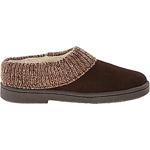 Clarks Women's Knit Scuff Leather Slipper Mules Sweater Cuff Clog (10, Brown)