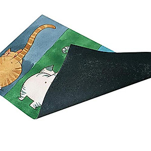 CHOOLD Cute Cat Butt Bedroom Area Rug, Cat Carpet,Cat Tail Non-Slip Absorbent Doormats for Bedroom Living Room Kitchen Bathroom
