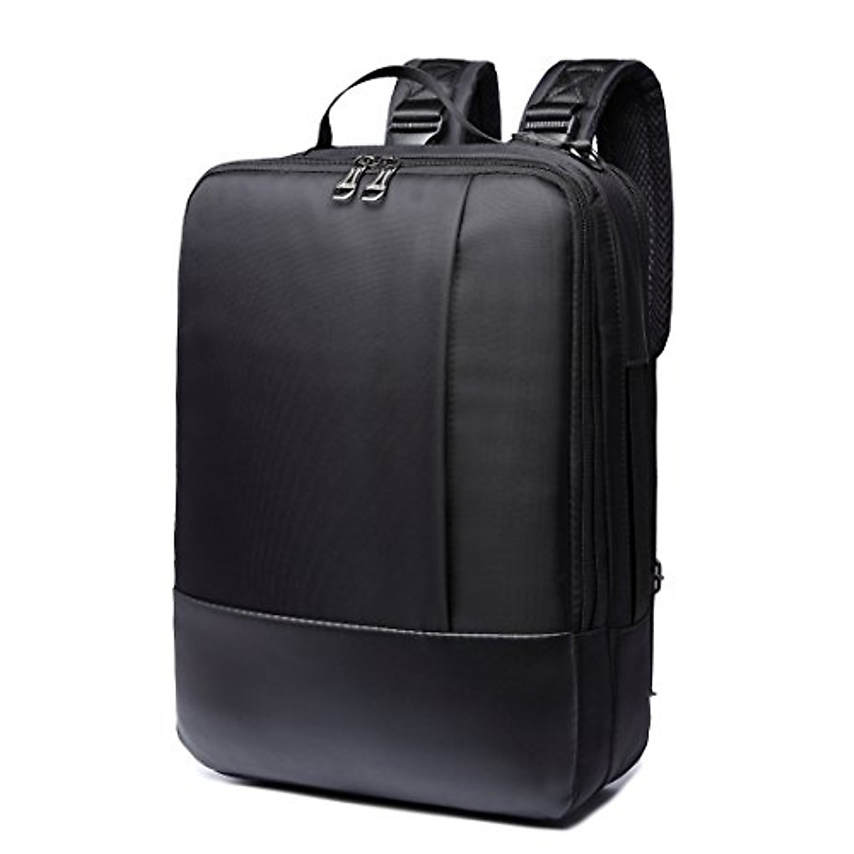 ZIXER Convertible Slim Professional Backpack Briefcase 3 in 1 Water Resistant Multifunctional Business Professional and College School Student Backpack Daypack Fits 15.6'' Laptop and Tablet (Black)