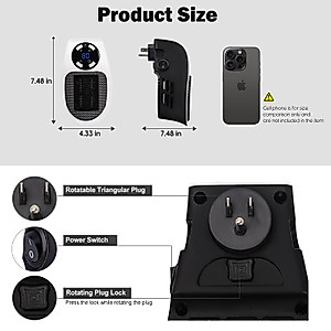 Plug in Heaters for Indoor Use - Upgraded 500W Space Heaters, Quiet Portable Heater with Thermal Protection, Small Electric Heater for Office with LED & Timer, Safe Mini Heater for Bedroom, Bathroom