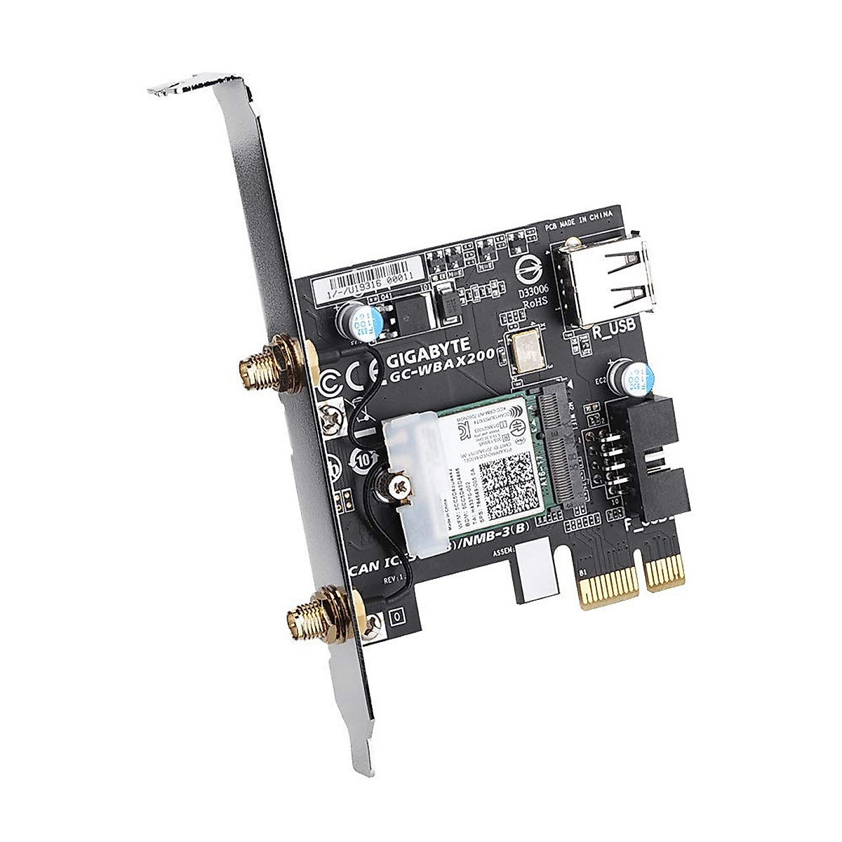 GIGABYTE WIFI 6 GC-WBAX200 (2x2 802.11Ax/ Dual Band WiFi/ Bluetooth 5/ PCIe Expansion Card)