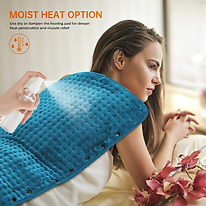 Snailax Heating Pad for Back Pain Relif, FSA HSA Eligible, 6 Temperature Settings & Auto Shut Off,17”x33, Washable Heat Pads for Abdomen,Feet,Back,Cramp, Office,Home(Green)