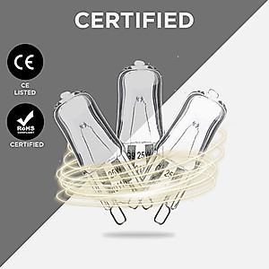 Brite Innovations G9 Halogen Bulb, 60 Watt – 6 Pack – Energy Saving - Dimmable - Soft White 2700K - 120V - Q40, CL, T4 JD Type, Clear Light Bulb