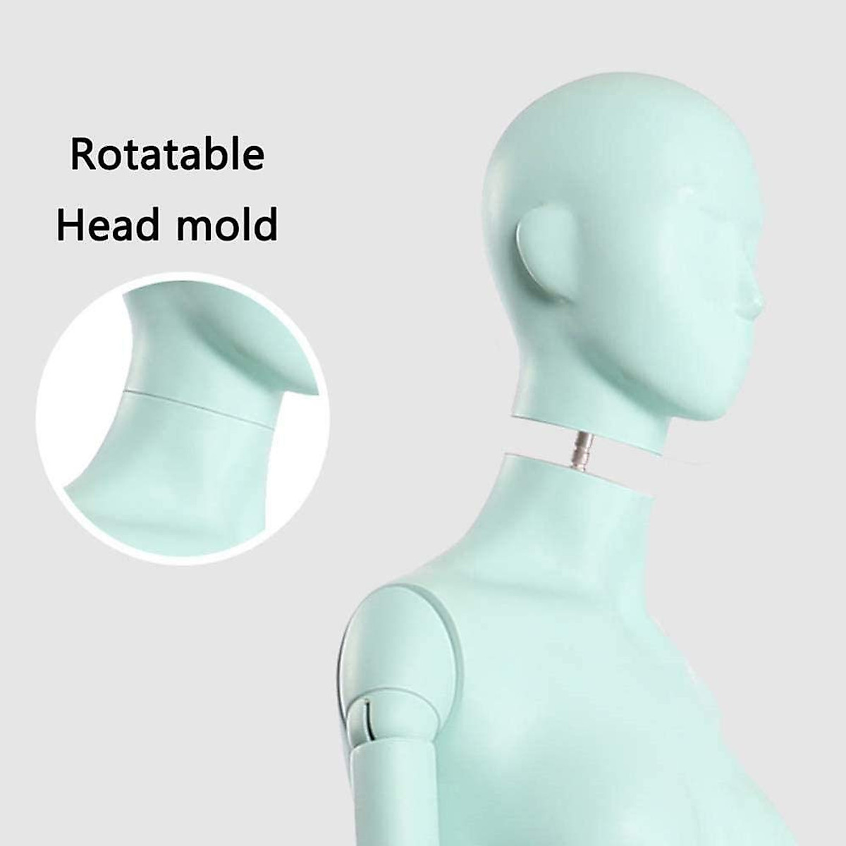 Mannequin Display Stand Female Tailors Dummy,Dressmakers Fashion Mannequin Display,Adjustable Dummy,with Double Reinforced Base (Green 2)