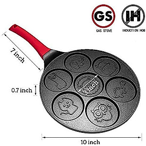 DAYOOH Pancake Maker for Kids, Waffle Maker Breakfast, Sarten Para Pancakes, Egg Cooker Pan Mini Pancakes Pan Animal Pancake Molds Pancake Shapes Nonstick Crepe Pan Pancake Griddle