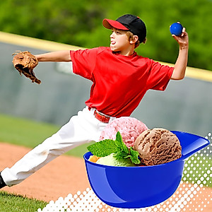 RONRONS 12 Pieces Baseball Helmet Ice Cream Bowls 8 oz Mini Baseball Cap Snack Bowls Plastic Sundae Bowl Kids Chip Cups for Party Dessert Supplies