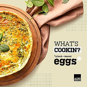 AcreMade Plant-Based Egg Substitute, Vegan Egg Powder, 1 Dozen Eggs, Gluten Free, Shelf Stable, Soy-Free, Natural Egg Replacement, 5 Grams of Pea Protein Per Serving, Cholesterol Free