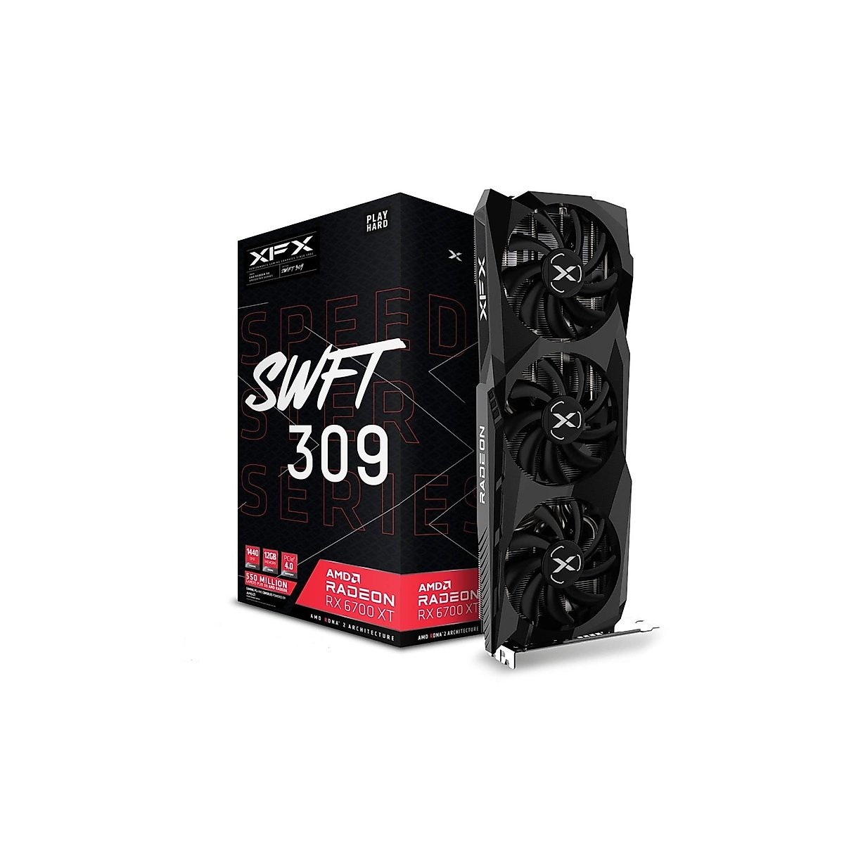 XFX Speedster SWFT309 AMD Radeon RX 6700 XT CORE Gaming Graphics Card with 12GB GDDR6 HDMI 3xDP, AMD RDNA 2 RX-67XTYJFDV