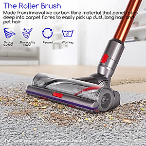 WYWY.Wide Roller Brush Bar Compatible with Dyson V10 V11 V15 Vacuum Motor Head Replacement Parts, for 100W High Torque Cleaner Head 97010005 969331-01