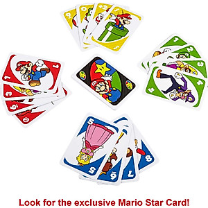Mattel Games UNO Super Mario Card Game Animated Character Themed Collector Deck 112 Cards with Character Images, for Kids Ages 7 Years Old & Up