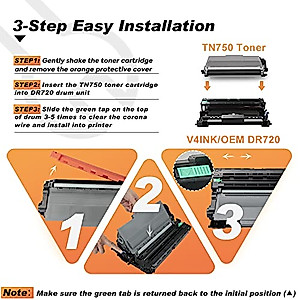 v4ink Compatible Drum Unit Replacement for Brother DR720 (1-Pack) Work with DCP-8110 DCP-8150 DCP-8155 HL-5440 HL-5450 HL-5470 HL-6180 MFC-8510 MFC-8710 MFC-8810 MFC-8910 MFC-8950 Printer (Not Toner)
