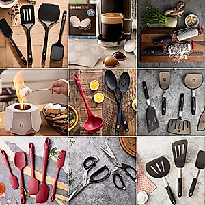 DI ORO Silicone Spatula Set - Rubber Kitchen Spatulas for Baking, Cooking, & Mixing - 600°F Heat-Resistant & BPA Free Silicone Scraper Spatulas for Nonstick Cookware - Dishwasher Safe (3pc, Black)