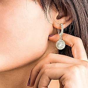 ABSOLUTE Moissanite Dangle Earrings for Women Moissanite Earrings Studs for Women 2 Carat 925 Sterling Silver Earrings White Gold Plated Moissanite Studs Promise Birthday With Certificate