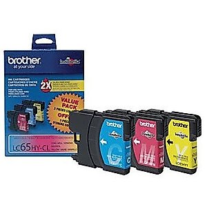 Brother LC65HY OEM Combo Cartridge Part # LC65CO3PKS, Brother MFC-6890/ 5890/ 6490/ DCP-6690CW Printers