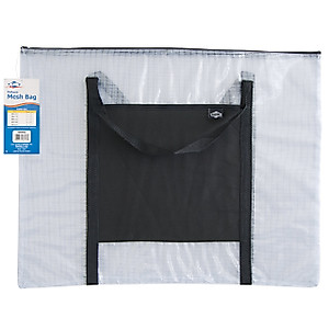 ALVIN - Clear Premium Mesh Kit Zipper Bag with Handle, Multi-Use Organization Bag for Item Storage and Arranging, Great for Needlework Projects, Art Supplies, and Travel - 20 x 26 Inches