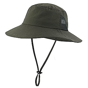 Connectyle Lightweight Cool Mesh Ponytail Bucket Sun Hat for Women UPF 50+ Summer UV Hat Army Green
