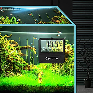 capetsma Aquarium Thermometer Digital Fish Tank Thermometer Large LCD Screen Records High & Low Water Temperature in 24 hrs
