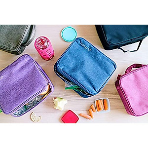 purifyou Classic Insulated Lunch Box - Compact, Easy Wash, Smooth Zipper & Lightweight - Tote Bag & Container, Lunch Bag for Men, Women, Adults (Ladies, Red)