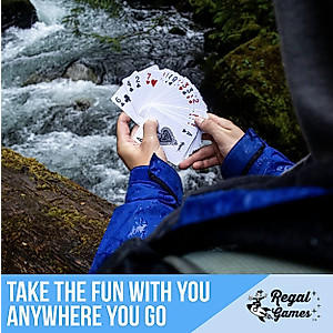 Regal Games Monaco Elite 100% Plastic Premium Waterproof Poker Size Playing Cards (2 Pack)