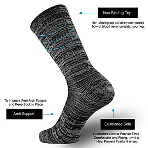 ONKE Merino Wool Cushion Crew Socks for Women Ladies Colorful Casual Dress Outdoor Trail Hiking Hike All Seasons Medium Warm(Multicolor5)