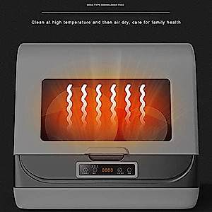 YDTZ Complete Portable Countertop Dishwasher with 5-Liter Built-in Water Tank, 5 Programs, Baby Care, Glass & Fruit Wash No Installation of Small Kitchen Dishwashing Machine (White)