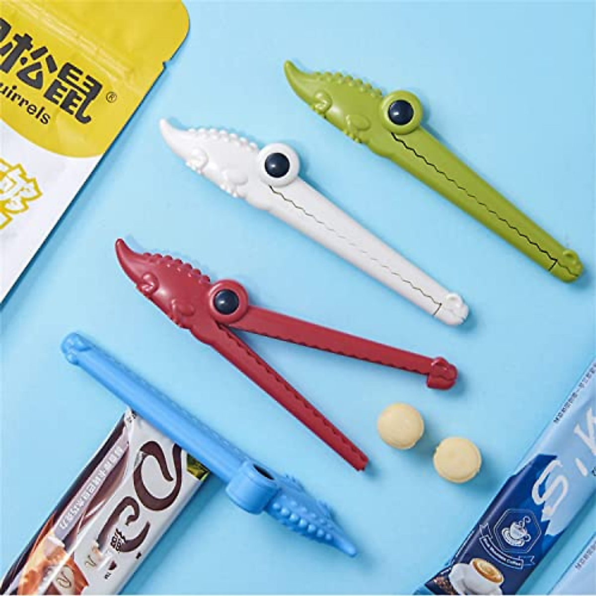 Livlab Crocodile Chip Clips 4 Pack Food Pins Bag Clips for Food Clips for Food Packages Clips for Fridge