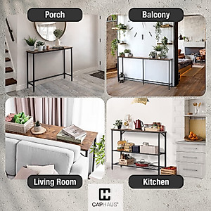 CAPHAUS 41” Classic Console Table for Entryway, Modern Sofa Table for Living Room, Industrial Sofa Console Table, Snack Entrance Table for Hallway, Accent Behind Couch Table, Plant Table, Rustic Oak