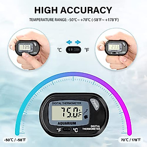 Simple Deluxe 5.5 Inch/8.5 Inch Aluminum Reflector E26 Socket Clamp Light with a Digital Aquarium Thermometer or 2700K LED Bulb