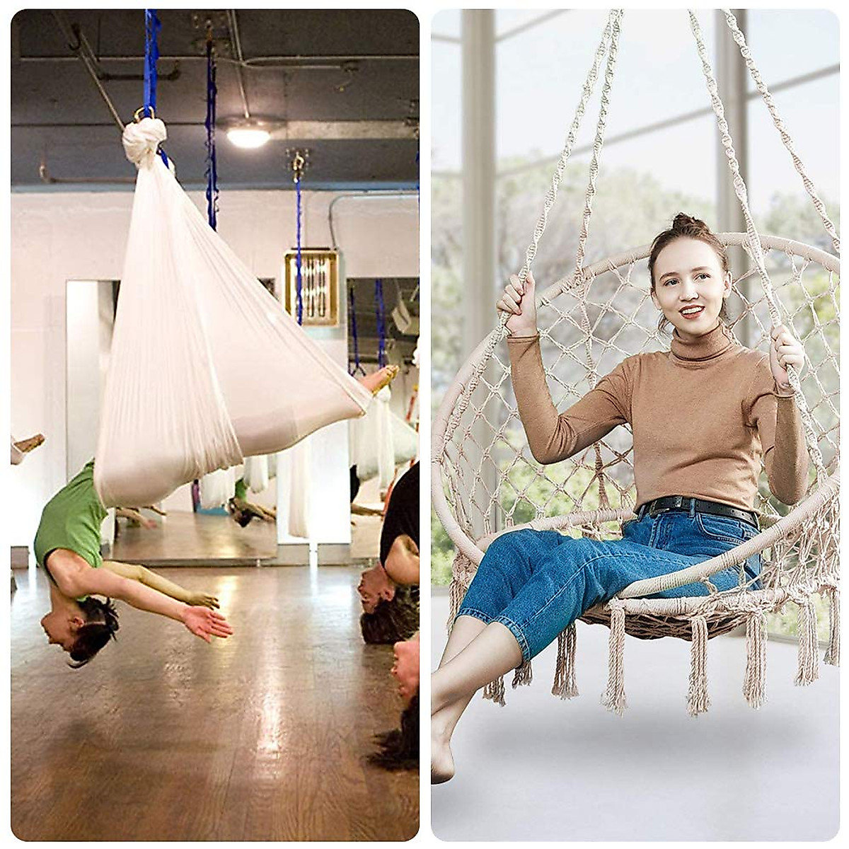 WAREMAID Heavy Duty 360° Swivel Swing Hanger, Stainless Steel Swing Hook for Ceiling Wooden Porch Swing Hanging kit Playground Gym Rope Boxing Bag Hammock Chair Yoga Mount 1000 lb Capacity