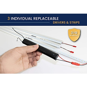 Orilis 2 FT 6500K 36W LED Vapor Tight Lights | Commercial Indoor/Outdoor Hardwired IP65 Waterproof Fixtures | 3600 Lumens | Detachable LED Strips (10-Pack)