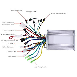 Junluck Electric Brushless Controller+Waterproof LCD Display Panel, 450W Electric Bicycle E-Bike Scooter Brushless Controller Kit Mountain Bike Speed Controller(60V)