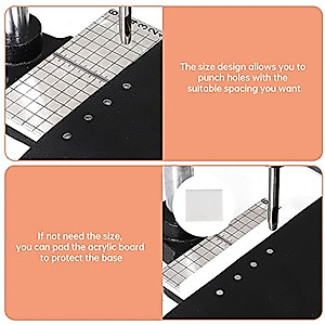 Leather Hole Puncher Hand Punching Machine Manual Press Puncher Punch Tools for DIY Leather Craft Punching Holes (with Chuck, PP Plate and Aluminum Plate) (Style D)